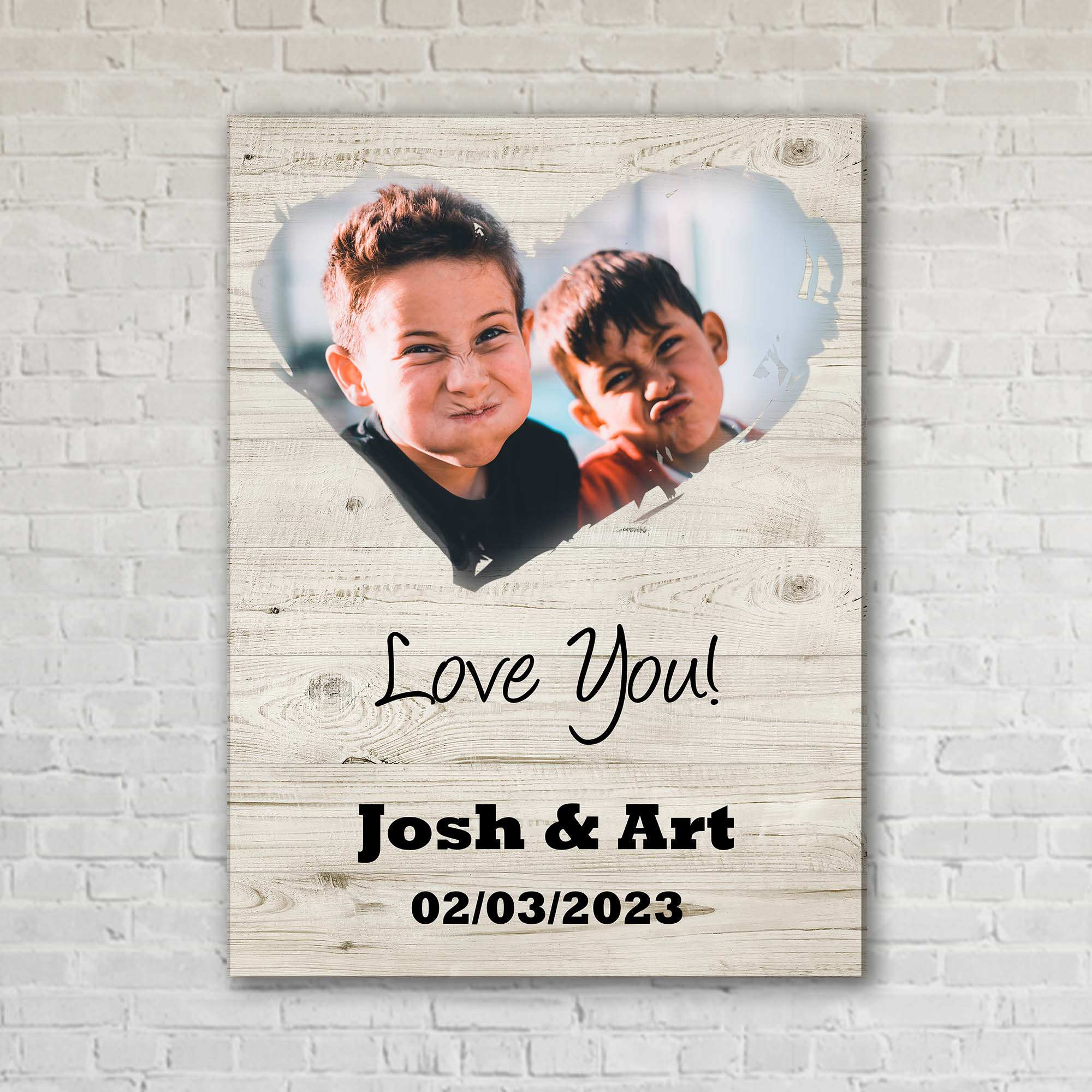 Heart Shaped Photo with Message Custom Artwork – Turned Art