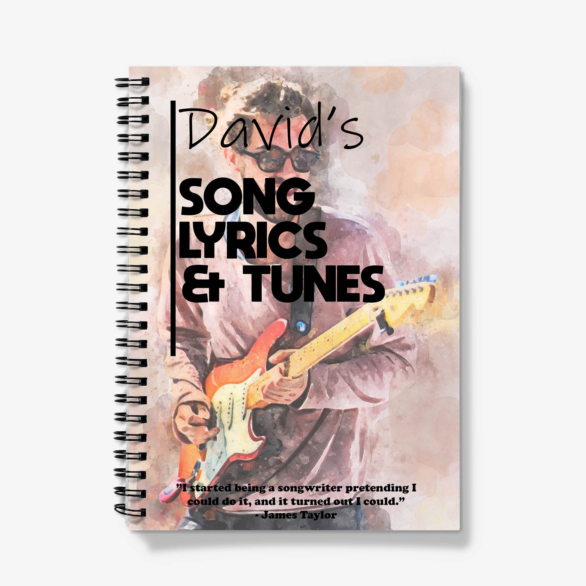 Personalised Notebook - "Song Lyrics & Tunes" Electric Guitar – Turned Art