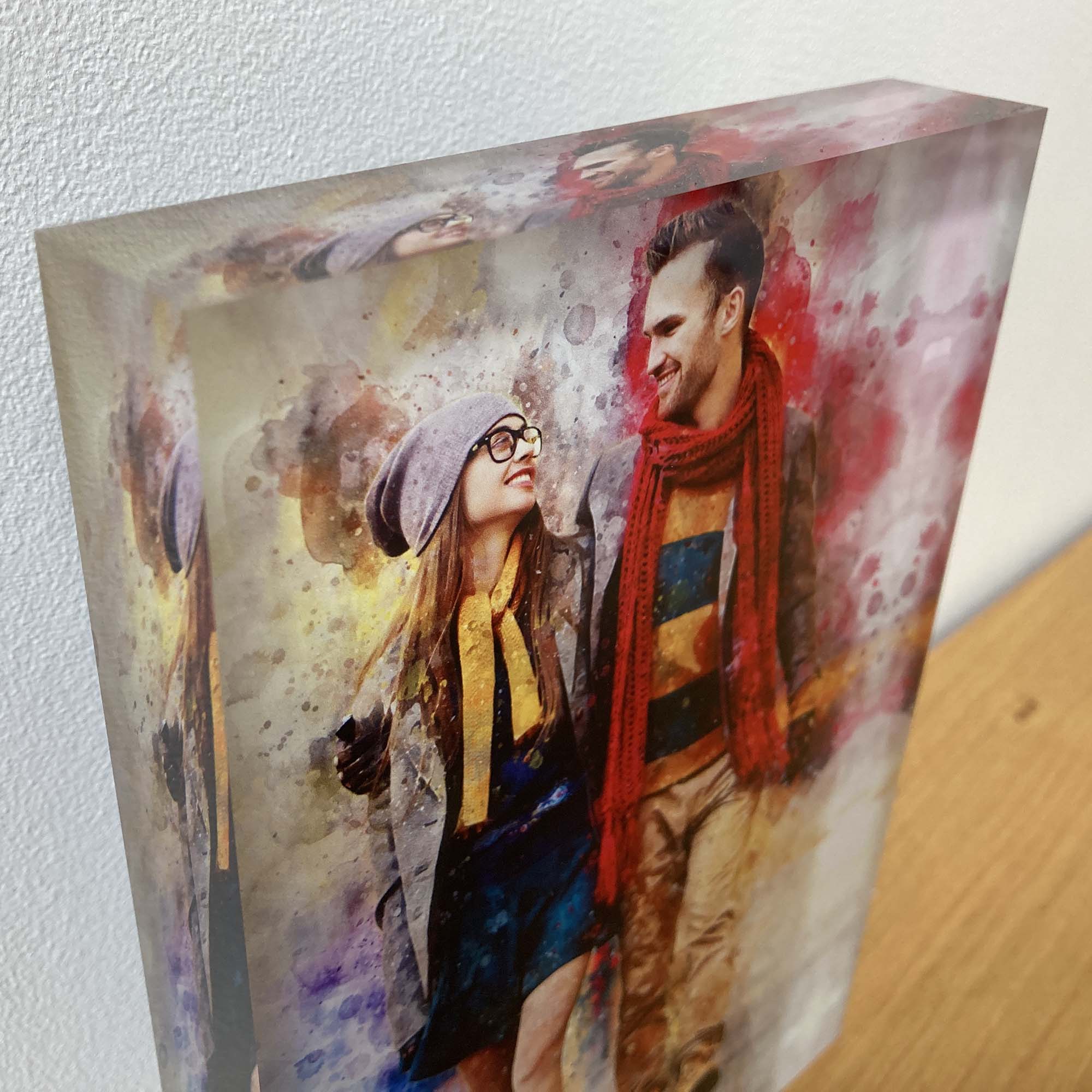 Acrylic Prism Watercolour Portrait (existing artwork) – Turned Art
